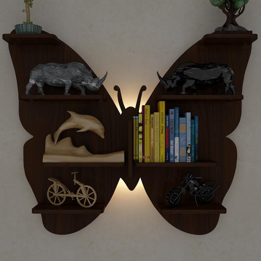 Butterfly Laminated Wooden Wall Shelves – Huner Store
